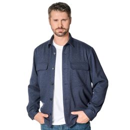 Langarmhemd Venti "Venti Hemdjacke uni", Herren, Gr. 50, Normalgr&ouml;&szlig;en, dunkelblau, 84% Polyester, 11% Viskose, 5% Elasthan, unifarben, Basic, Hemden