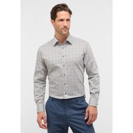 Langarmhemd Eterna "MODERN FIT", Herren, Gr. 42, Normalgrößen, blau, Twill, 100% Baumwolle, tailliert, Manschette, Hemden, NON IRON (bügelfrei)