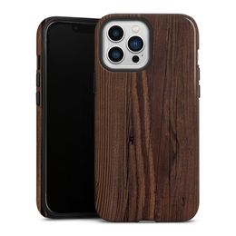 DeinDesign iPhone 13 Pro Max Handy Panzer Handyh&uuml;lle robuste Outdoor H&uuml;lle Schutzh&uuml;lle gl&auml;nzend Wooden Look Wood Nut Tree Tough Case