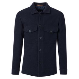 Langarmhemd Venti "Venti Hemdjacke uni", Herren, Gr. 48, Normalgr&ouml;&szlig;en, blau (dunkelblau), 95% Polyester, 5% Wolle, unifarben, Basic, Hemden
