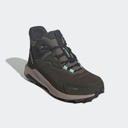 Winterstiefel adidas terrex "TERREX ANYLANDER CLIMAWARM+", Damen, Gr. 40, olive strata, night cargo, semi flash aqua, Synthetik, Textil, Schuhe Winterstiefel
