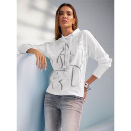 Langarmshirt Heine "Shirt", Damen, Gr. 36, beige (ecru), 50% Modal, 44% Polyester, 6% Elasthan, gemustert, mehrfarbig, Shirts Langarmshirt