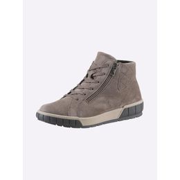 Stiefelette Casual Looks, Damen, Gr. 37, grau (taupe), Veloursleder, Schuhe