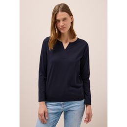 Tunikashirt Cecil, Damen, Gr. XS (36), blau (urban dunkelblau), Web, 100% Baumwolle, unifarben, normal normal, Rundhals, elastischer Bund, Shirts, aus reiner Baumwolle