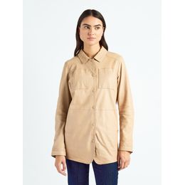 Langjacke Maze "42020135", Damen, Gr. L, beige (sand), Obermaterial: 100% Lammleder; Futter: 100% Polyester, Jacken Langjacke