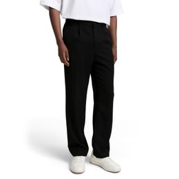 Chinohose Tom Tailor Denim, Herren, Gr. 40, L&auml;nge 34, schwarz, Web, Obermaterial: 63% Polyester, 33% Viskose, 4% Elasthan. Futter: 100% Polyester, unifarben, loose fit kn&ouml;chellang, Hosen Chinohose, mit B&uuml;gelfalte