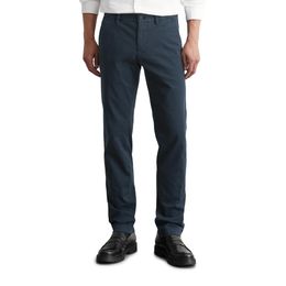 Marc O'Polo Chinohose MARC O'POLO "aus Bio-Baumwoll-Mix", Herren, Gr. 34, L&auml;nge 36, total eclipse, Obermaterial: 98% Baumwolle, 2% Elasthan, unifarben, figurbetont normal, Hosen Chinohose