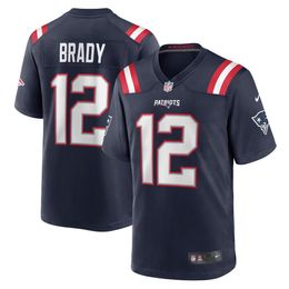Footballtrikot Nike "Nike Trikot New England Patriots NFL Home Game Jersey Brady 12", Herren, Gr. XL, mehrfarbig, 100% Polyester, Trikots
