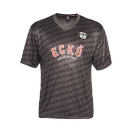 T-Shirt Ecko Unltd. "Ecko Unltd. Ecko Unltd. Logo Mania T-Shirts", Damen, Gr. L, anthra, schwarz, 100% Polyester, bedruckt, oversize, Rundhals, Shirts T-Shirt