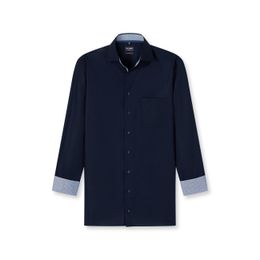 Businesshemd OLYMP "OLYMP Luxor, modern fit, Businesshemd, Global Kent", Jungen, Gr. 39, Normaler Arm, kobalt, 100% Baumwolle, Hemden