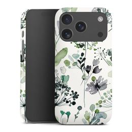 DeinDesign iPhone 17 Pro Handy Premium Case Smartphone Handyh&uuml;lle Schutzh&uuml;lle gl&auml;nzend Flowers Water Colour Eukalyptus Premium Case