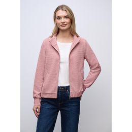 Kurzjacke Street One, Damen, Gr. 34, powder pink, Stoff, 98% Polyester, 2% Elasthan, unifarben, normal normal, hoch geschlossener Ausschnitt, Rippb&uuml;ndchen, Jacken Kurzjacke