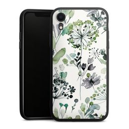 DeinDesign iPhone Xr Handy Premium Silikon H&uuml;lle Handyh&uuml;lle schwarz Case Flowers Water Colour Eukalyptus Silikon Premium Case