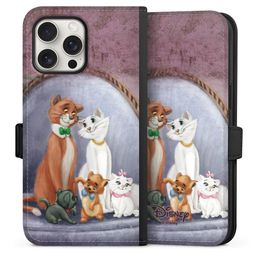 DeinDesign iPhone 15 Pro Max Handy Klapph&uuml;lle Handyh&uuml;lle aus Kunst Leder schwarz Flip Case Disney Official Licensed Product Aristocats Sideflip mit Lasche