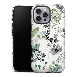 DeinDesign iPhone 16 Pro Max Handy Panzer Handyh&uuml;lle robuste Outdoor H&uuml;lle Schutzh&uuml;lle gl&auml;nzend Flowers Water Colour Eukalyptus Tough Case