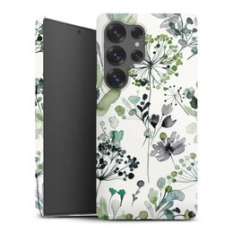 DeinDesign Galaxy S25 Ultra Handy Premium Case Smartphone Handyh&uuml;lle Schutzh&uuml;lle gl&auml;nzend Flowers Water Colour Eukalyptus Premium Case
