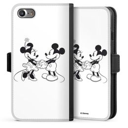 DeinDesign iPhone SE (2020) Handy Klapph&uuml;lle Handyh&uuml;lle aus Kunst Leder schwarz Flip Case Disney Valentine'S Day Sideflip mit Lasche