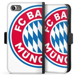 DeinDesign iPhone SE (2020) Handy Klapph&uuml;lle Handyh&uuml;lle aus Kunst Leder schwarz Flip Case Logo Fcb Fc Bayern M&uuml;nchen Sideflip mit Lasche