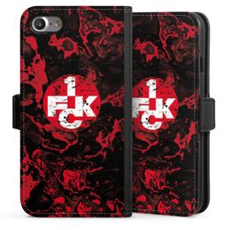 DeinDesign iPhone SE (2020) Handy Klapph&uuml;lle Handyh&uuml;lle aus Kunst Leder schwarz Flip Case 1. Fc Kaiserslautern 1. Fck Logo Sideflip mit Lasche