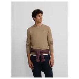 Silbon f&uuml;r Herren. 133595 Klassischer beiger Pullover mit Rundhalsausschnitt (XXL), Braun, L&auml;ssig, Baumwolle