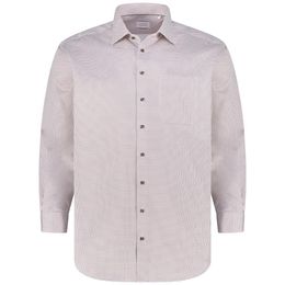 Gro&szlig;e Gr&ouml;&szlig;en Eterna Businesshemd mit Allover-Muster, b&uuml;gelfrei Farbe beige/braun Gr&ouml;&szlig;e: 46