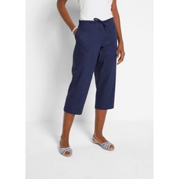 bonprix Leinen-3/4-Hose, blau, Leinen