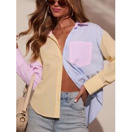 LA Angels Hemd in Gelb/ Hellblau/ Rosa - 58% | Gr&ouml;&szlig;e S | Damen-blusen