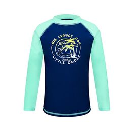 Peek U Badeshirt "Poseidon" in Dunkelblau/ T&uuml;rkis - 56% | Gr&ouml;&szlig;e 140 | Kinder-bademode