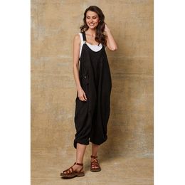 La Compagnie Du Lin Leinen-Latzhose "Bridget" in Schwarz - 75% | Gr&ouml;&szlig;e XL | Damenhosen