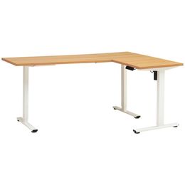 Mid.you Eckschreibtisch, Wei&szlig;, Eiche, Metall, Holzwerkstoff, rechteckig, eckig, 120x74.5-119x180 cm, h&ouml;henverstellbar, Arbeitszimmer, Schreibtische, H&ouml;henverstellbare Schreibtische