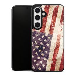DeinDesign Galaxy S24 Handy Slim Case extra d&uuml;nn Silikon Handyh&uuml;lle schwarz H&uuml;lle America Usa Flag Silikon Slim Case