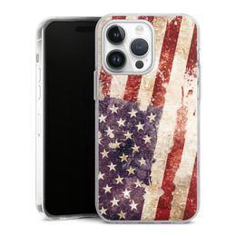 DeinDesign iPhone 14 Pro Max Handy Case Handyh&uuml;lle transparent H&uuml;lle America Usa Flag Hard Case