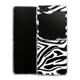 DeinDesign Galaxy Z Flip 5 Handy Hard Case Schutzh&uuml;lle transparent Smartphone Handy H&uuml;lle Animal Look Zebra Animal Print Hard Case