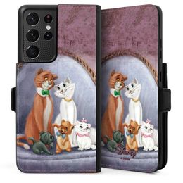 DeinDesign Galaxy S21 Ultra 5G Handy Klapph&uuml;lle Handyh&uuml;lle aus Kunst Leder schwarz Flip Case Disney Official Licensed Product Aristocats Sideflip mit Lasche
