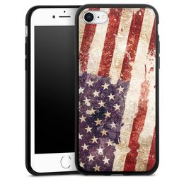 DeinDesign iPhone SE (2022) Handy Slim Case extra dünn Silikon Handyhülle schwarz Hülle America Usa Flag Silikon Slim Case