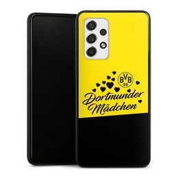 DeinDesign Galaxy A53 5G Handy Silikon H&uuml;lle Case schwarz Handyh&uuml;lle Dortmunder Girl Borussia Dortmund Bvb