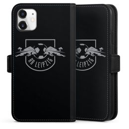 DeinDesign iPhone 11 Handy Klapph&uuml;lle Handyh&uuml;lle aus Kunst Leder schwarz Flip Case Official Licensed Product Logo Rb Leipzig Sideflip mit Lasche