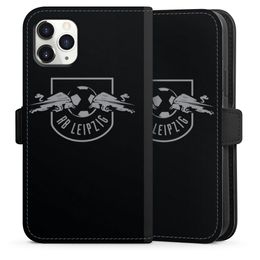 DeinDesign iPhone 11 Pro Handy Klapph&uuml;lle Handyh&uuml;lle aus Kunst Leder schwarz Flip Case Official Licensed Product Logo Rb Leipzig Sideflip mit Lasche