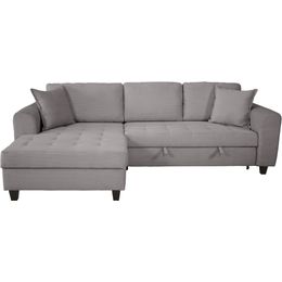 Ecksofa TRENDS BY HG, B:265cm H:86cm T:150cmb801 zoom 21 ash,, 92% Polyester;8% Nylon, Sofas, "MORITZ, L-Form"