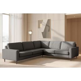 Ecksofa Home Affaire, B:290cm H:85cm T:250cmgrau, 100% Polyester, Wohnzimmer, Sofas, "Pinto Skandi, 290 cm, Chenille, Struktur, Ottomane links /