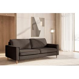 3-Sitzer Home Affaire, B:206cm H:85cm T:97cmbraun, 100% Polyester, Sofas, "Pinto Skandi, 206 cm, Chenille, Struktur"