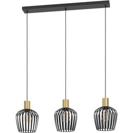 Eglo H&auml;ngeleuchte "Empoli H&auml;ngelampe, Pendelleuchte &uuml;ber Esstisch, Pendellampe, E27", 3, H: 110cm, 1 Stk.schwarz, Leuchten