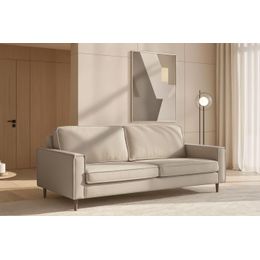 3-Sitzer Home Affaire, B:206cm H:85cm T:97cmcreme, 100% Polyester, Sofas, "Pinto Skandi, 206 cm, Chenille, Struktur"