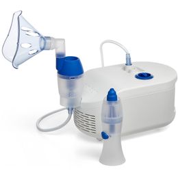Omron Inhalationsgerät "X102 Total mit Nasendusche, zur Behandlung von Atemwegserkrankungen", weiß, B:14,5cm H:12,4cm T:22,2cm, Inhalationsgeräte,
