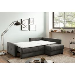 Ecksofa, B:241cm H:92cm T:182cm, grau, exxpo - SOFA FASHION, Wohnzimmer, Sofas, "Chester, Boxspring Federkern-Polsterung, bequem, Breite 241cm,