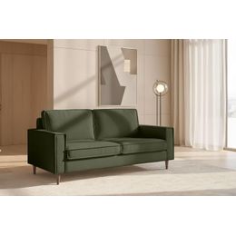 2-Sitzer Home Affaire, B:166cm H:85cm T:97cmgrün, 100% Polyester, Sofas, "Pinto Skandi, 166 cm, Chenille, Struktur"