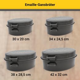 Kr&uuml;ger KR&Uuml;GER Br&auml;ter "Gansbr&auml;ter mit Tropfdeckel", 2,5 l + H&ouml;he 10cm, schwarz, T&ouml;pfe, f&uuml;r Induktions-Kochfelder geeignet