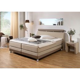 Boxspringbett Inosign, B:192cm L:217cm, beige, Komplettbetten, "Rocklin", in H2, H3 oder H4 erhältlich