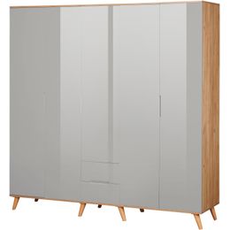 Kleiderschrank OTTO HOME, B:200cm H:203cm T:52cm, grau, FSC-zertifizierter Holzwerkstoff, Kinderzimmer, Schränke, "Lund Schlafzimmerschrank