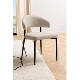 Esszimmerstuhl ACTONA GROUP, B:56cm H:77cm T:55cm, beige, 100% Polyester, St&uuml;hle, "Edina, 2er-Set, Skandinavisches Design, weicher Stoff,